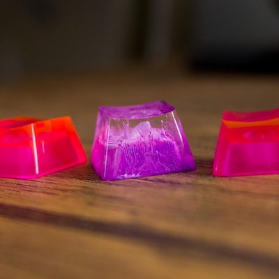 White Blank 1U Accent Keycaps, Transparent Hand Polished Resin OEM Caps ...
