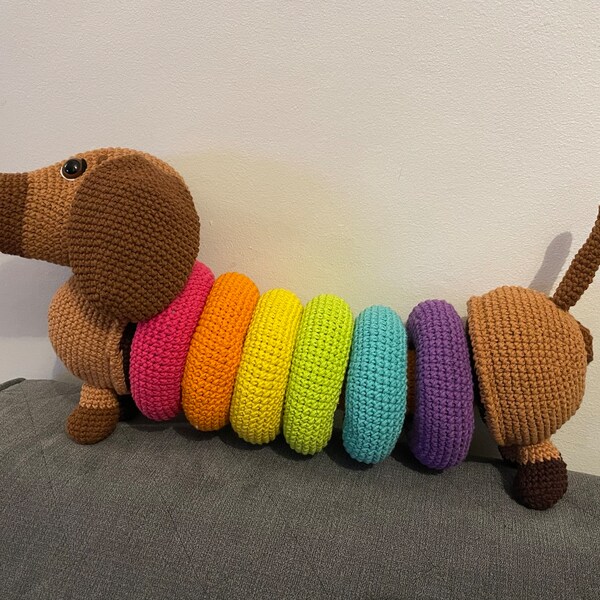 DOG STACKING TOY Crochet Pattern, Dog Amigurumi Baby Activity Toy,ring ...