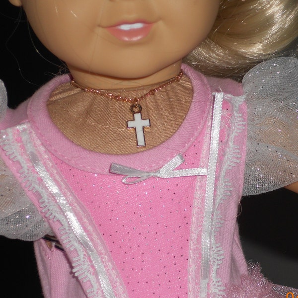 White Cross Necklace for 18 Inch Girl Dolls, American Made Girl Doll ...