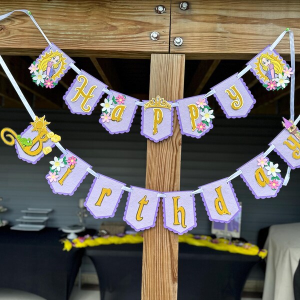 Rapunzel Banner | Disney Princesses Theme Party Decor | Princess ...