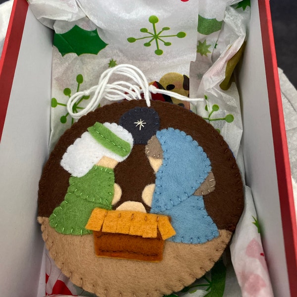 PATTERN Nativity Ornament Wool Felt Christmas Decoration -baby Jesus ...