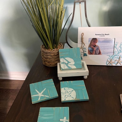 Chunky Rustic Wood Mittens CHRISTMAS ORNAMENTS Pair White Red Black ...