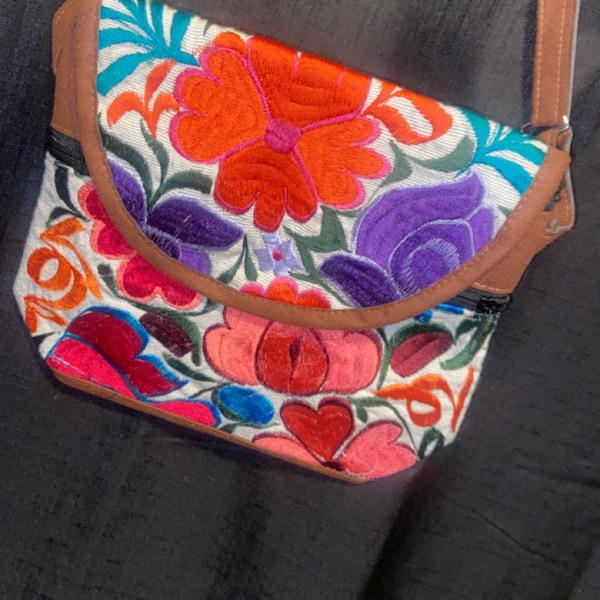 Mexican Embroidered Purse, Bolsa Mexicana, Mexican Floral Purse ...
