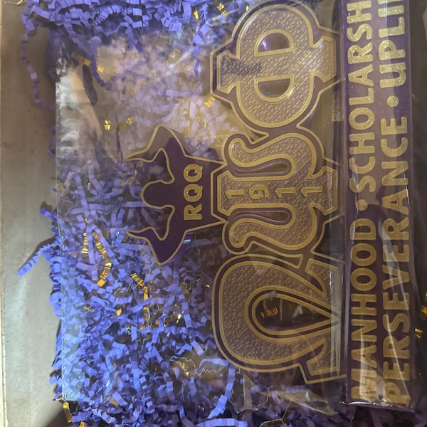 Massively OWT - "omega Psi Phi" Desktop Bright Gold Show Piece With 2 ...