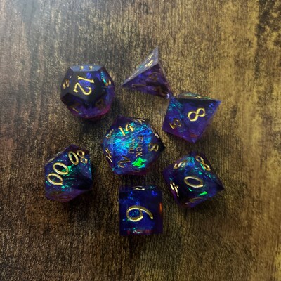 Purple Glitter Galaxy Dice Moth Dice Set - Etsy