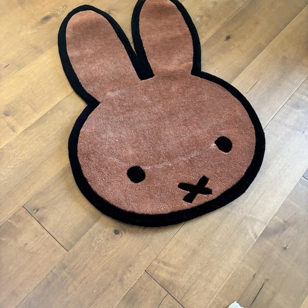 Twins Amoeba Brown Squiggle Shaped Rug Hand Tufted 100% Wool Handmade ...