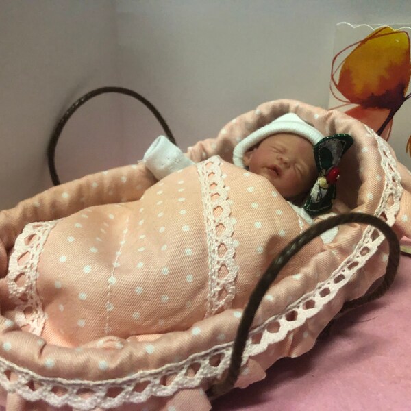 Mini Doll Basket for Baby Doll 2/5 3 Inch / Miniature Doll Crib /mini ...