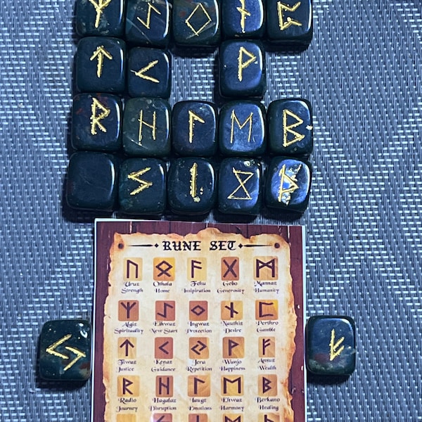 Bloodstone Rune Sets Elder Futhrak Rune Set Gemstone Runic Set Comes ...