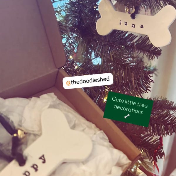 Personalised Dog Bone Clay Tree Decoration, Pet Christmas Decoration ...