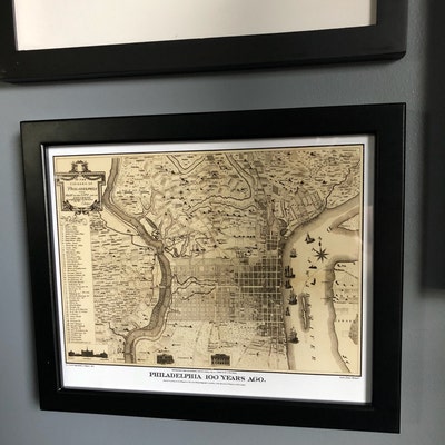 Philadelphia Map 1875 Old Map of Philadelphia Pennsylvania Art Vintage ...