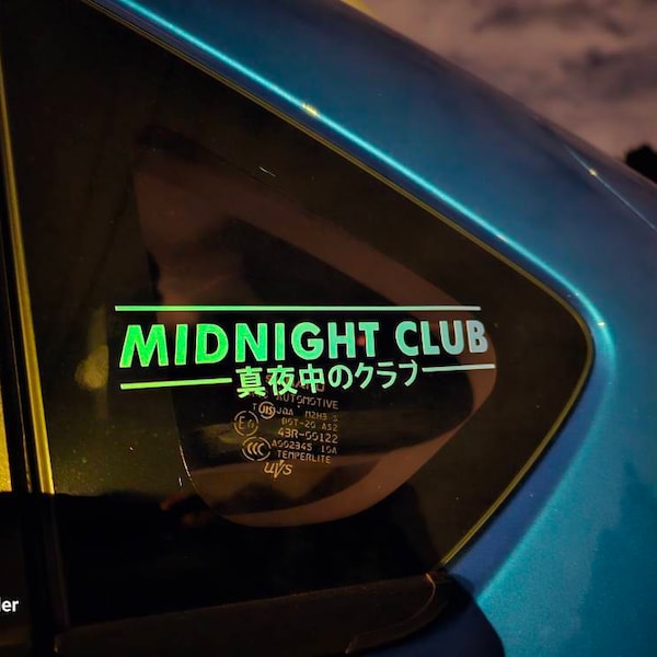 Midnight Club Vinyl Decal | JDM Japanese Text Banner Exhaust Street ...