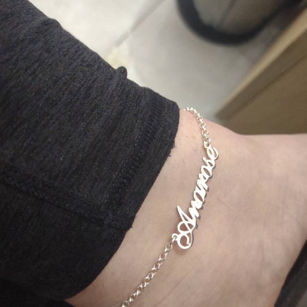 Custom Name Ankle Bracelet: Gold Anklet With Name, Hot Wife Anklet, Personalized Gift for Teen ...