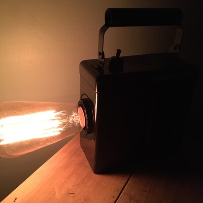 Meter Wood Lamp With Edison Bulb. Personalized Original Voltmeter and ...