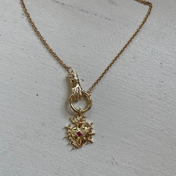 14K Gold Immaculate Heart of Mary With Seven Swords, Milagros Catholic ...
