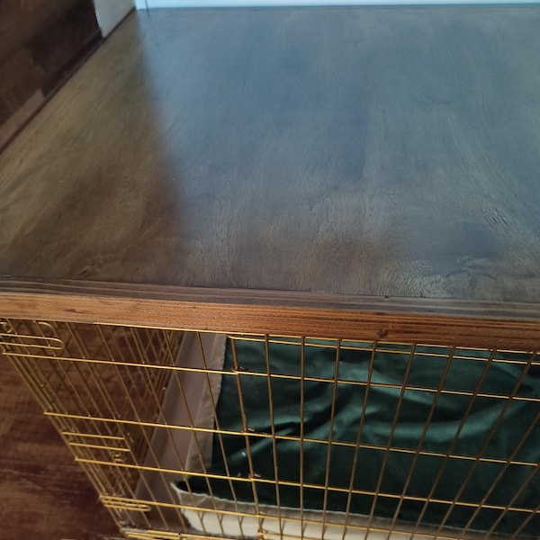 Handcrafted Wooden Dog Crate Topper Custom Wooden Dog Crate Topper ...