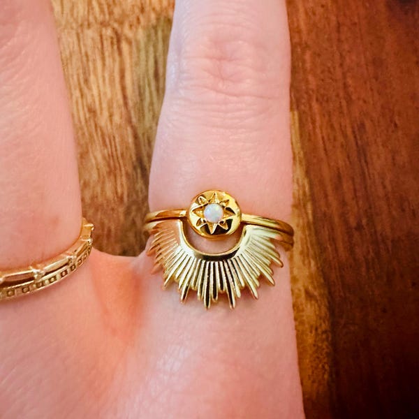 Sun Ring - Rising Sun Ring - Gold Dainty Ring - Spike Ring - Statement ...