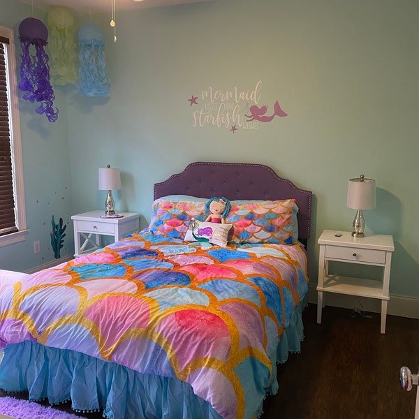 Mermaid Wall Decal for Girls Room, Mermaid Nursery Decor, Mermaid Wall ...