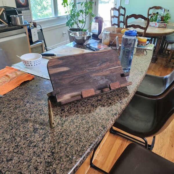 Handcrafted Walnut Recipe Stand Rustic Elegance A Timeless Addition to ...