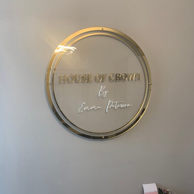 Personalised 3D Roundacrylic Perspex Wall Sign Business Sign Salon Sign ...