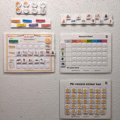 Kids Daily Routine Chore Chart 99 Icons & Reward Chart, Chore Chart for ...