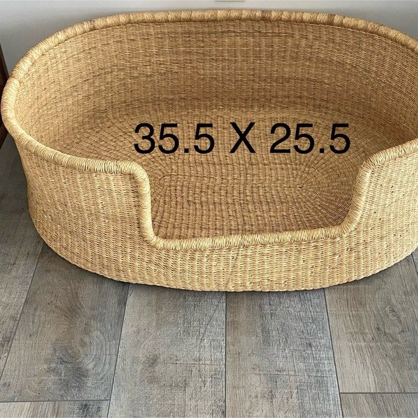 XL Handmade Rattan Dog Bed | Rattan Pet Bed | Dog Basket Bed | Wicker ...
