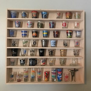 Handmade Shot Glass Display Case Shelf. Holds up to 77 Short Shot ...