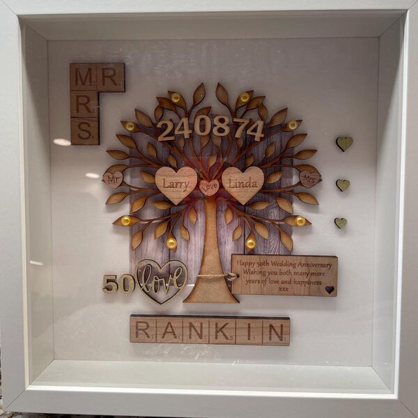 Ruby Wedding Anniversary Gift and Family Tree. 40th Wedding Anniversary ...