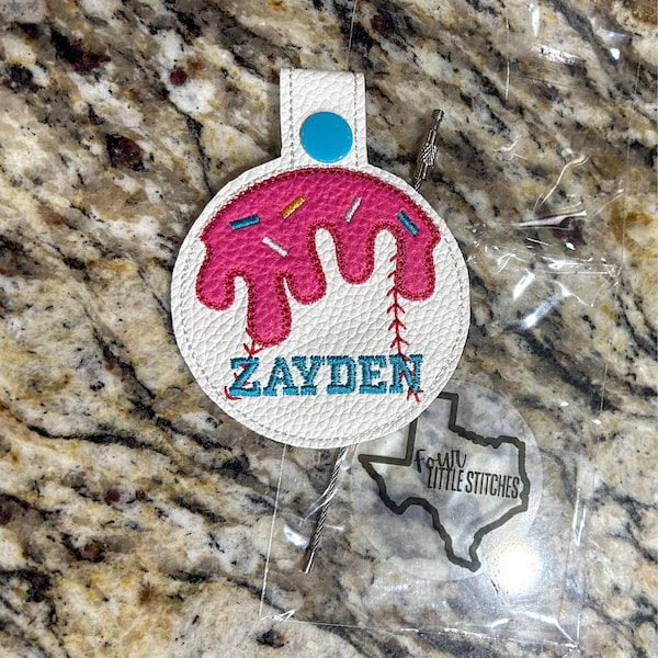 Baseball Drip, Drippy Bag Tag, Baseball Ice Cream Drip Bag Tag ...