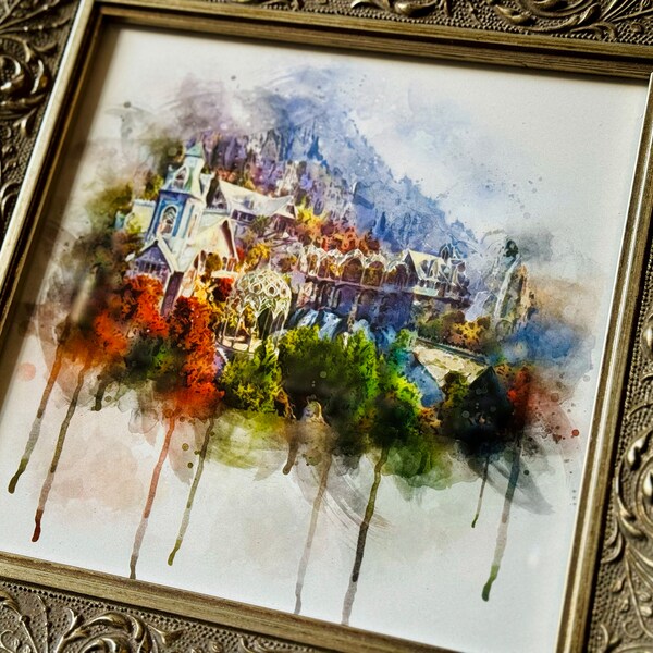 Bag End Watercolor Printable, Hobbit Home Art Print, Hobbit Hole , LOTR ...