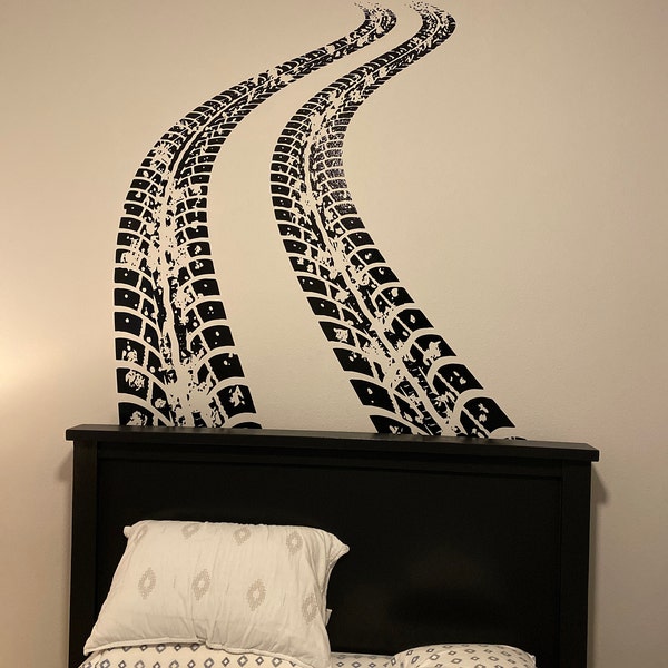 Tire Tracks Wall Decal Tire Tracks Wall Sticker Wall Decor for Boys ...