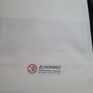 Small Parts Warning Stickers - Not Suitable for Children Under Three ...