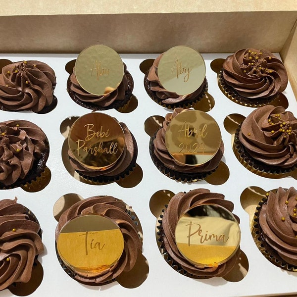 Personalized Cupcake Toppers With Picks | Round Cupcake Toppers ...