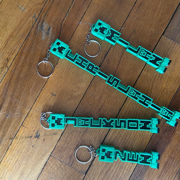 Minecraft Creeper Personalized Custom Name Tag, Keychain, Keyring ...