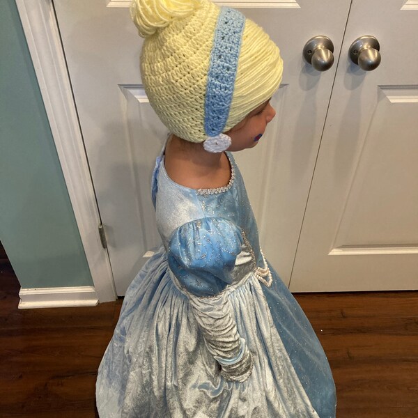 Cinderella Wig Hat,cinderella Wig Crochet Hat,disney Princess Crochet ...