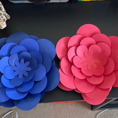 Paper Flowers Wall Decor, Paper Flower Template, SVG Paper Flowers, Diy ...