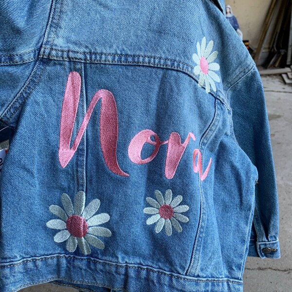 Personalized Jean Jacket, Embroidered Jean Jacket, Custom Denim Jacket ...