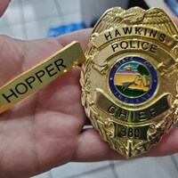 Chief Hopper Hawkins Police Badge and Name Tag Prop Replica From ...