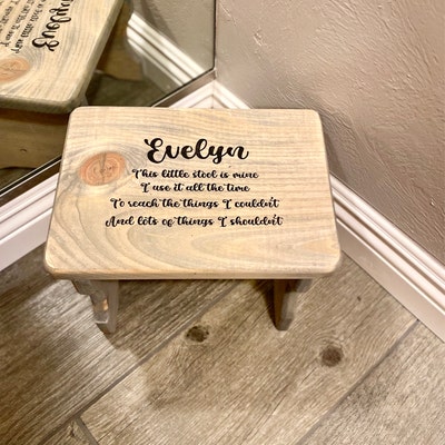 Wood Stool Toddler Step Stool Personalized Stool Engraved Stool Kids ...
