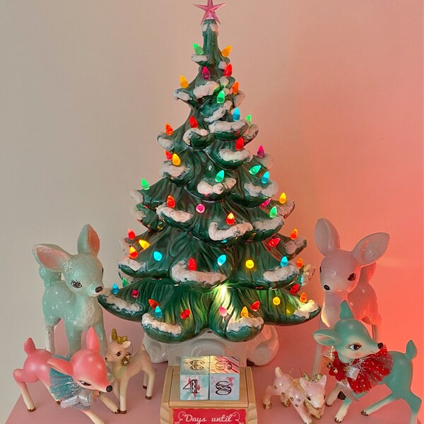 Small Ceramic Tree Star Topper. Aqua, Blue, Clear, Green, Orange, Pink ...
