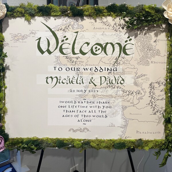 LOTR Wedding Welcome Sign | Instant Digital Download | Editable Canva ...