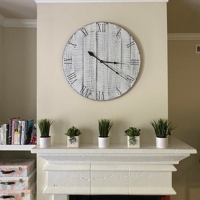 Large Wall Clock / 18 42 / Farmhouse Clock / Oversized Wall Clock - Etsy