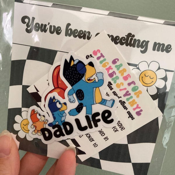 Dad Life Bluey Sticker, Water Resistant Sticker, Water Bottle Sticker ...