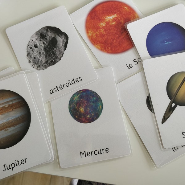 SOLAR SYSTEM • 13 Editable Montessori Cards • Flash Cards Nomenclature ...