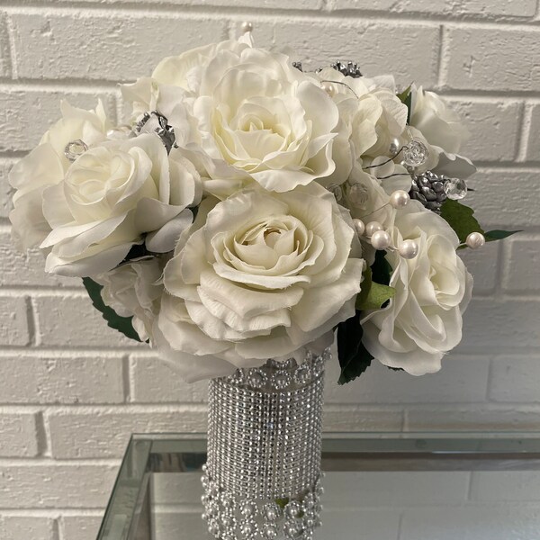 Communion Bouquet, First Holy Communion Floral Bouquet, 9 Inch, White ...