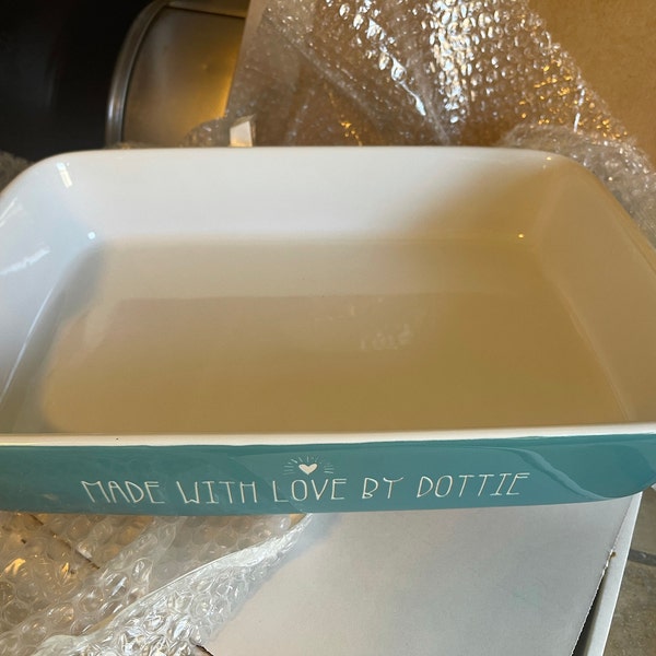 Made With Love Personalized Ceramic Pie Dish, Personalized Mother's Day ...