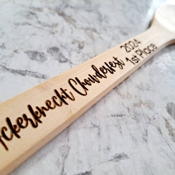 Personalized Bamboo Cooking Spoon – Custom Engraved Wooden Utensil ...