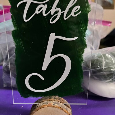Back Painted Acrylic Wedding Table Number Sign - Etsy