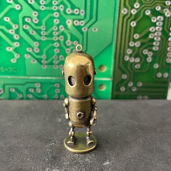 Bitsy, the Brass Robot Figurine - Etsy