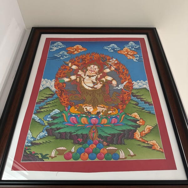 OM Mandala Tibetan Thangka Art | Cotton Canvas Mandala for Meditation ...