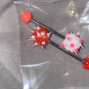 Tickler Tongue Rings Bar Straight Barbell Piercing Jewelry in Choice of ...